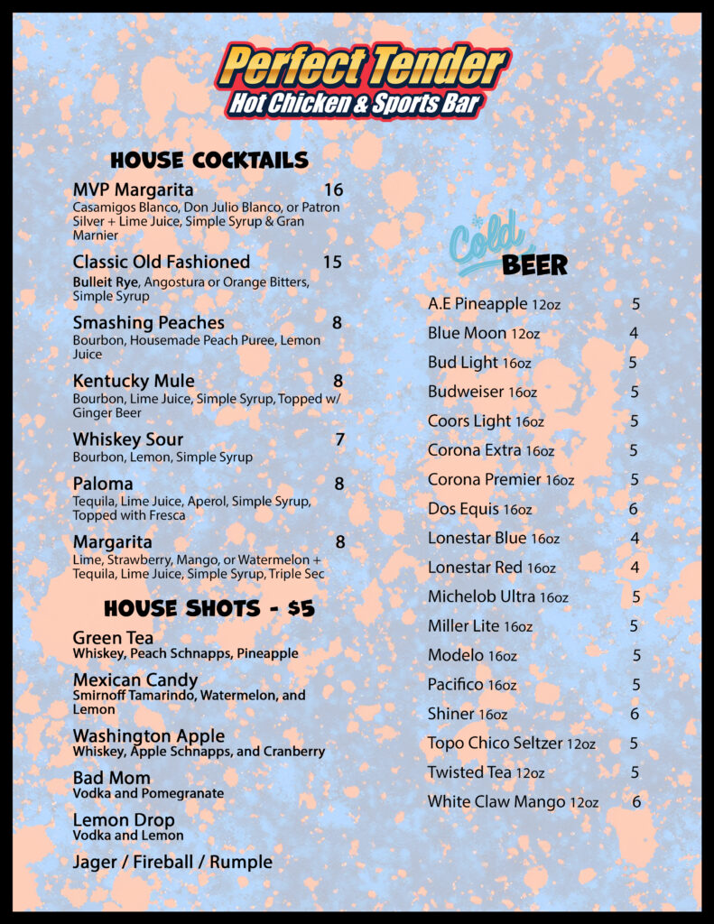 Menu – Perfect Tender